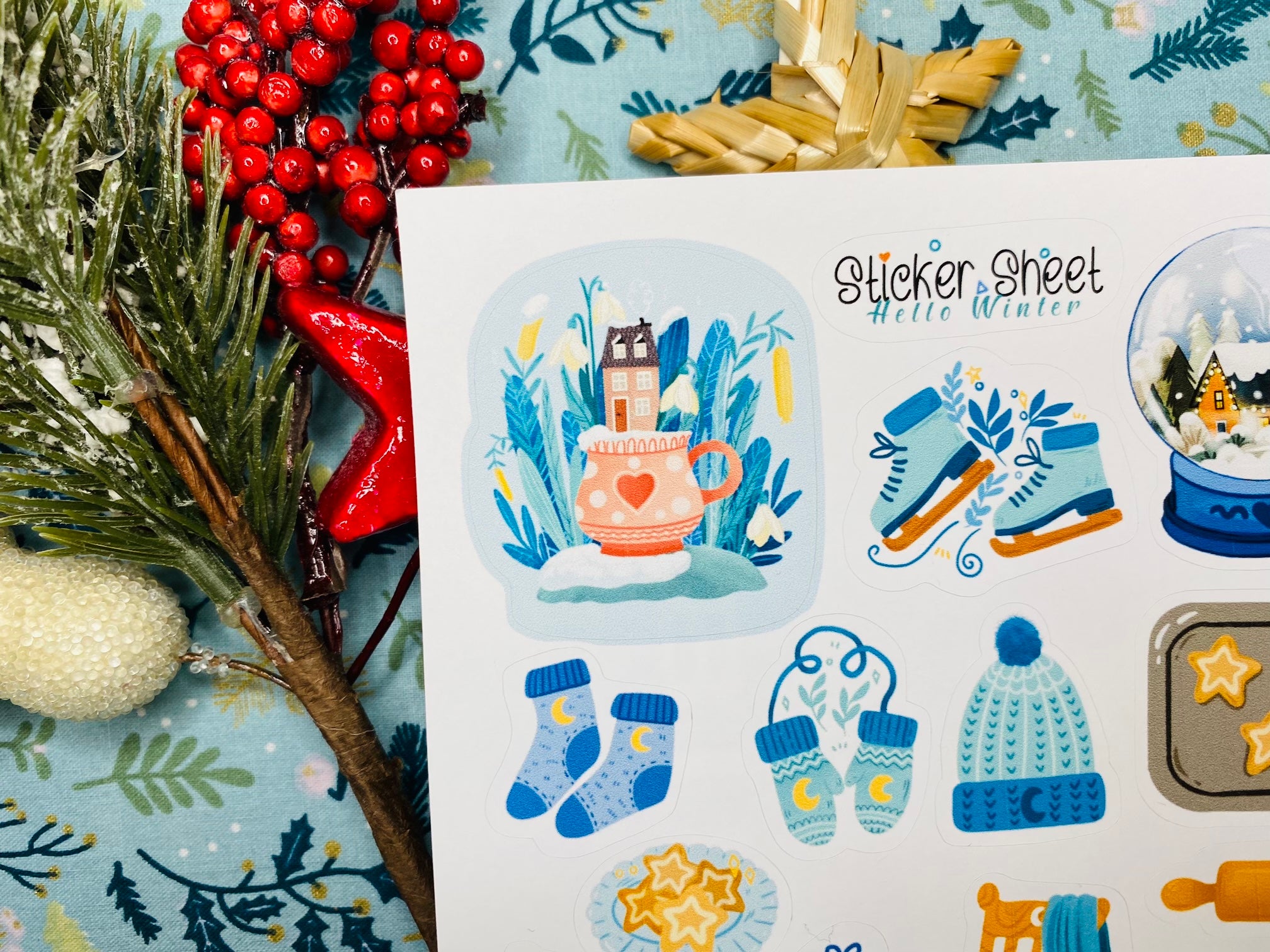 Hello Winter Sticker Sheet – SplitMoon Studios